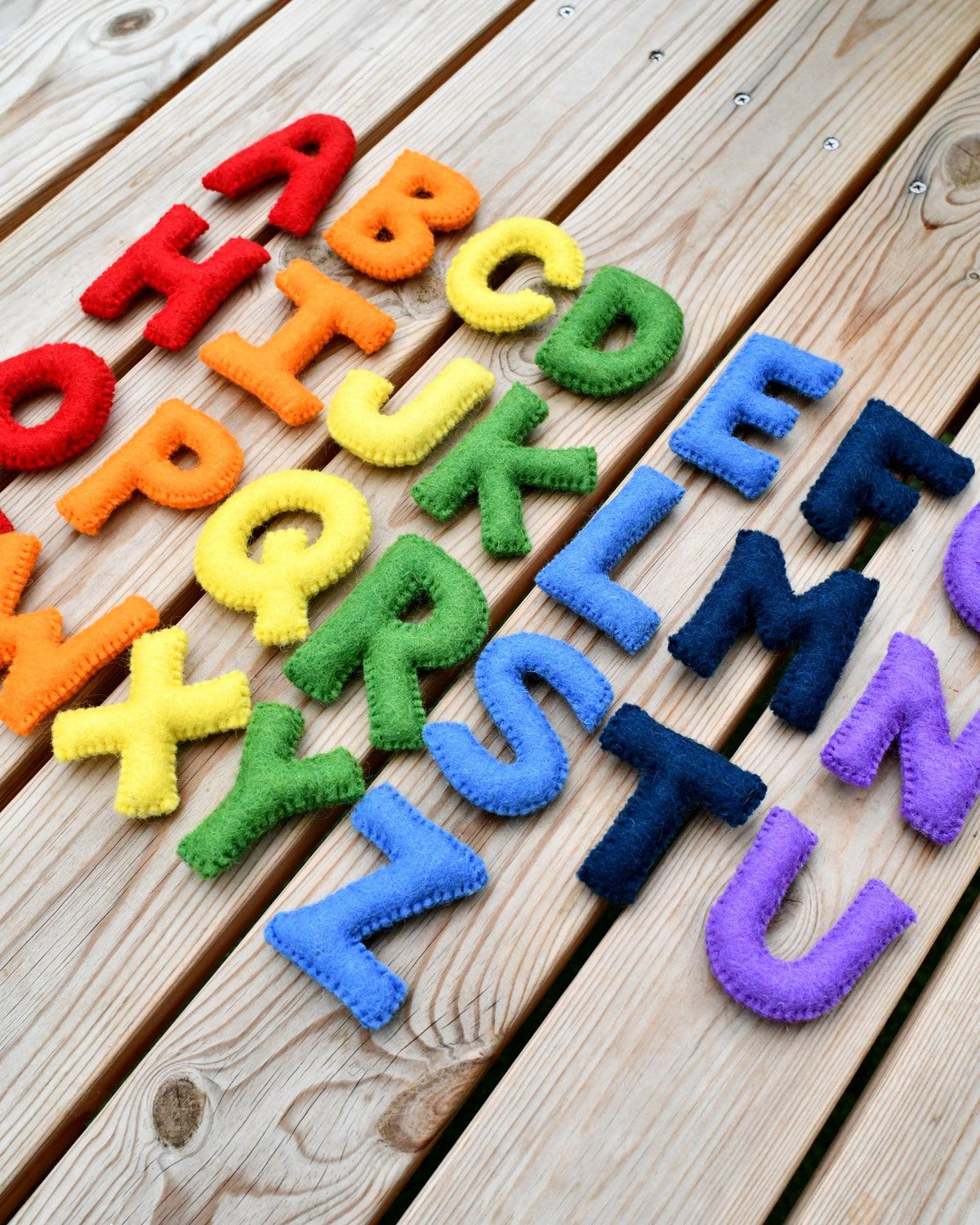 Felt Alphabet Capital Uppercase Letters - Rainbow Colourful – Tara ...