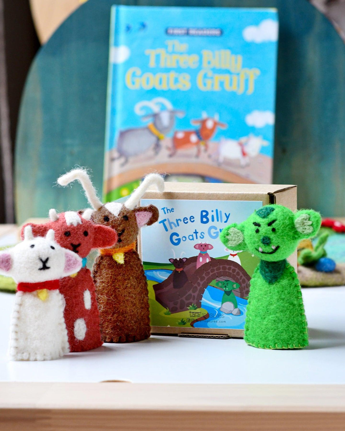 Three Billy Goats Gruff, Finger Puppet Set – Tara Treasures
