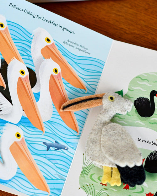 Busy Beaks Finger Puppets and Book Set by Sarah Allen | Tara Treasures