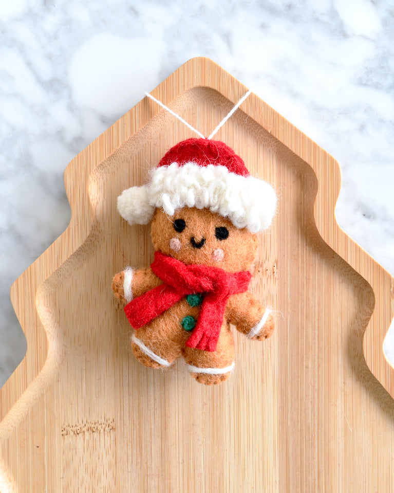 Felt Christmas Gingerbread Boy Ornament – Tara Treasures
