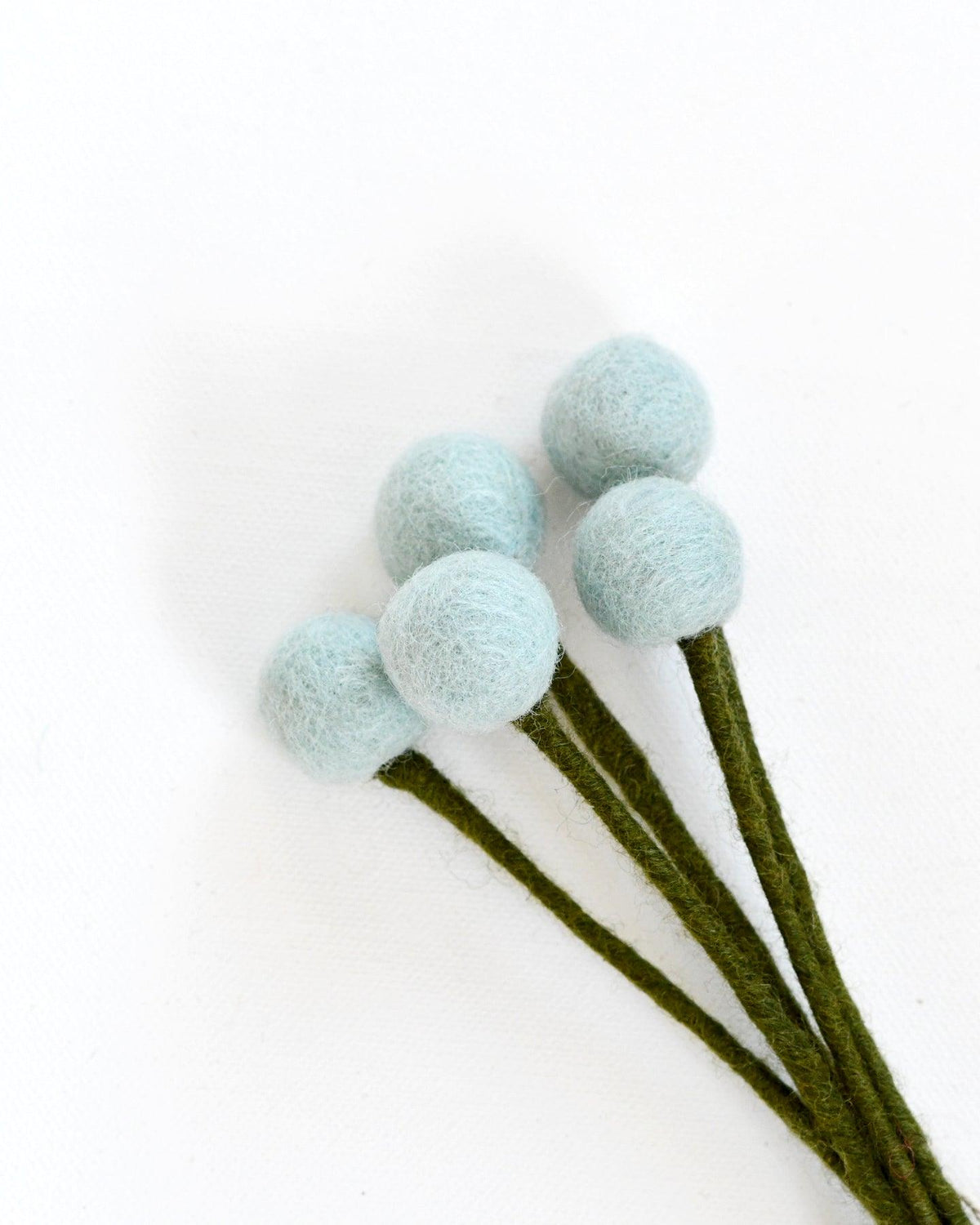 Felt Light Blue Billy Buttons - Set of 5 Stems – Tara Treasures