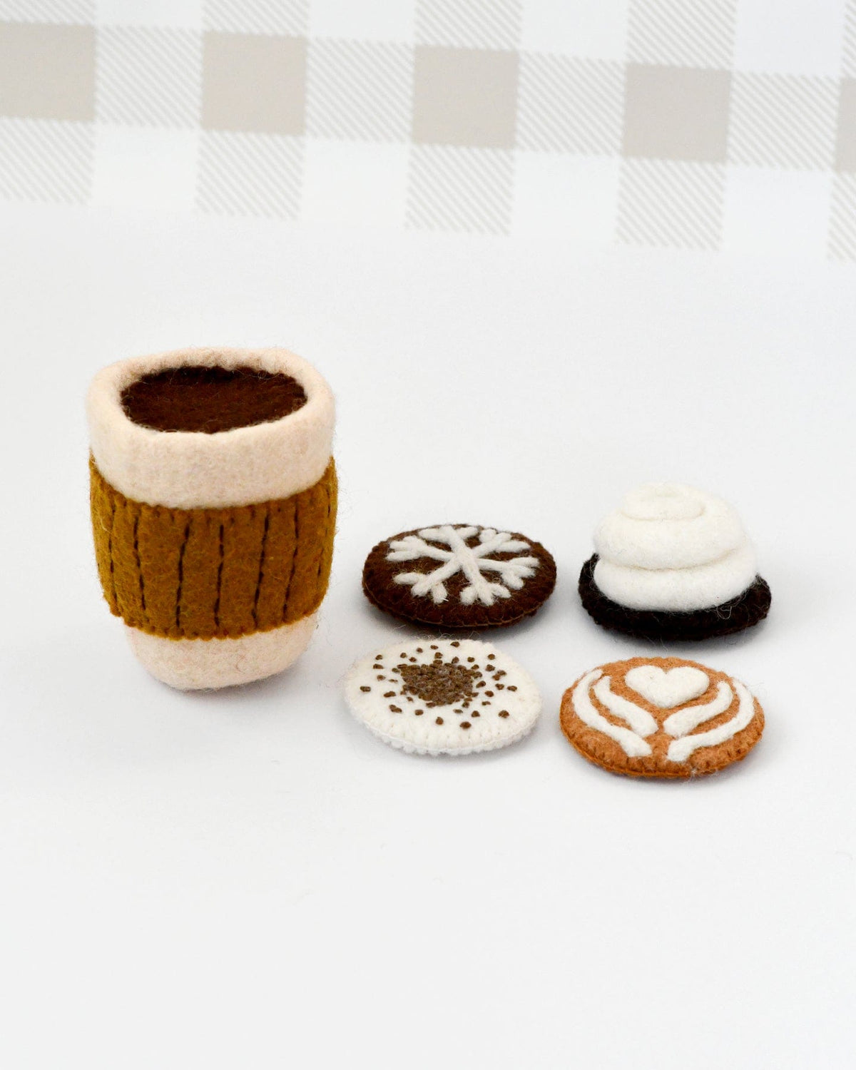 Felt Coffee Cup with Interchangeable Toppings – Tara Treasures