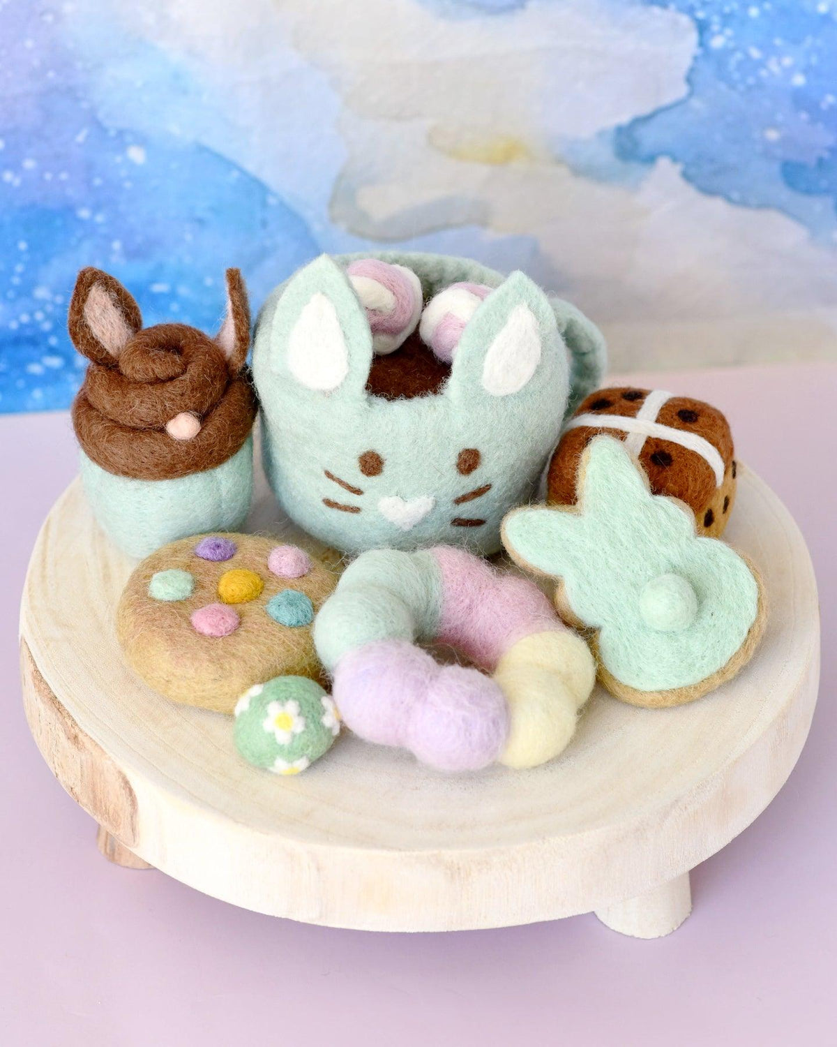 Grazing Box of Easter Felt Play Food (Mint Green Mug) – Tara Treasures