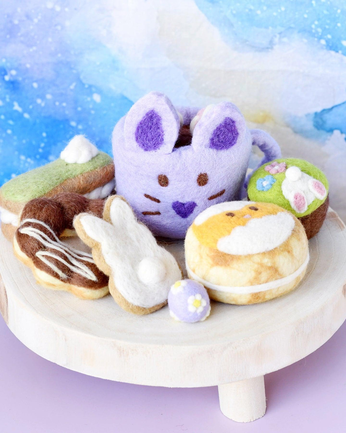 Grazing Box of Easter Felt Play Food (Lilac Purple Mug) – Tara Treasures