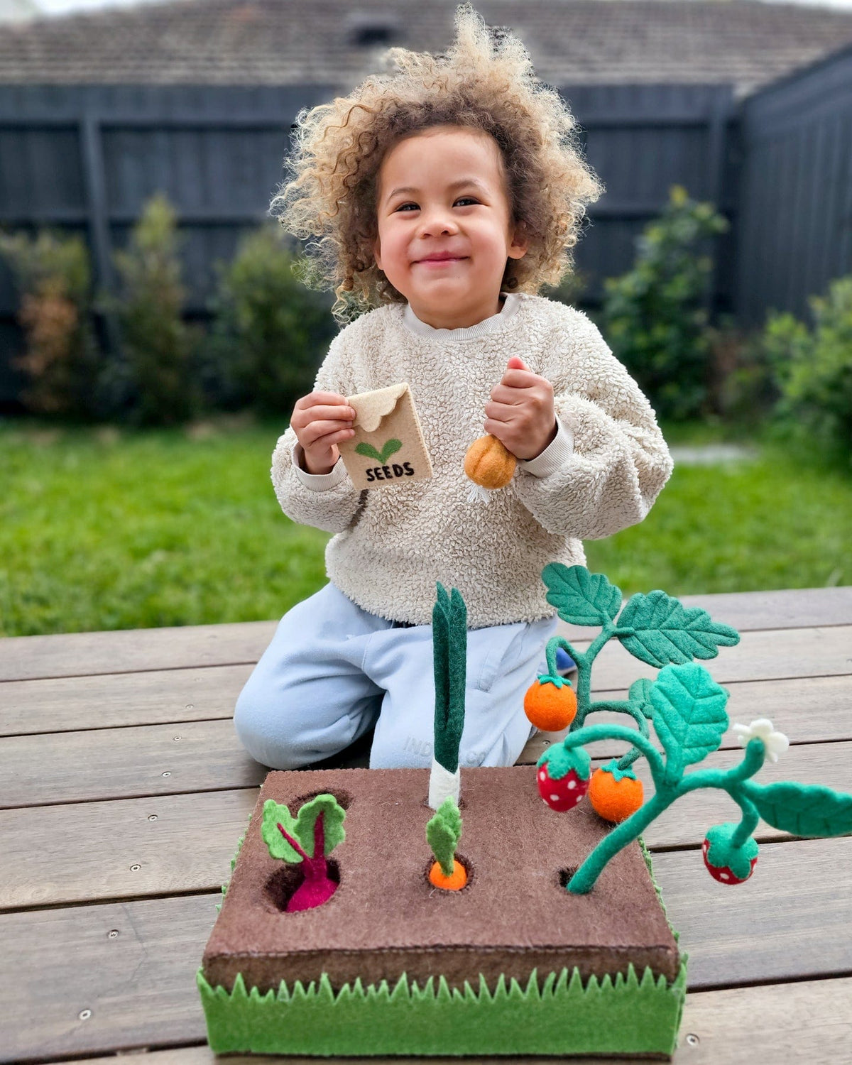 Grow Your Own Garden - Felt Planter Box with Sprouts and Vegetables ...