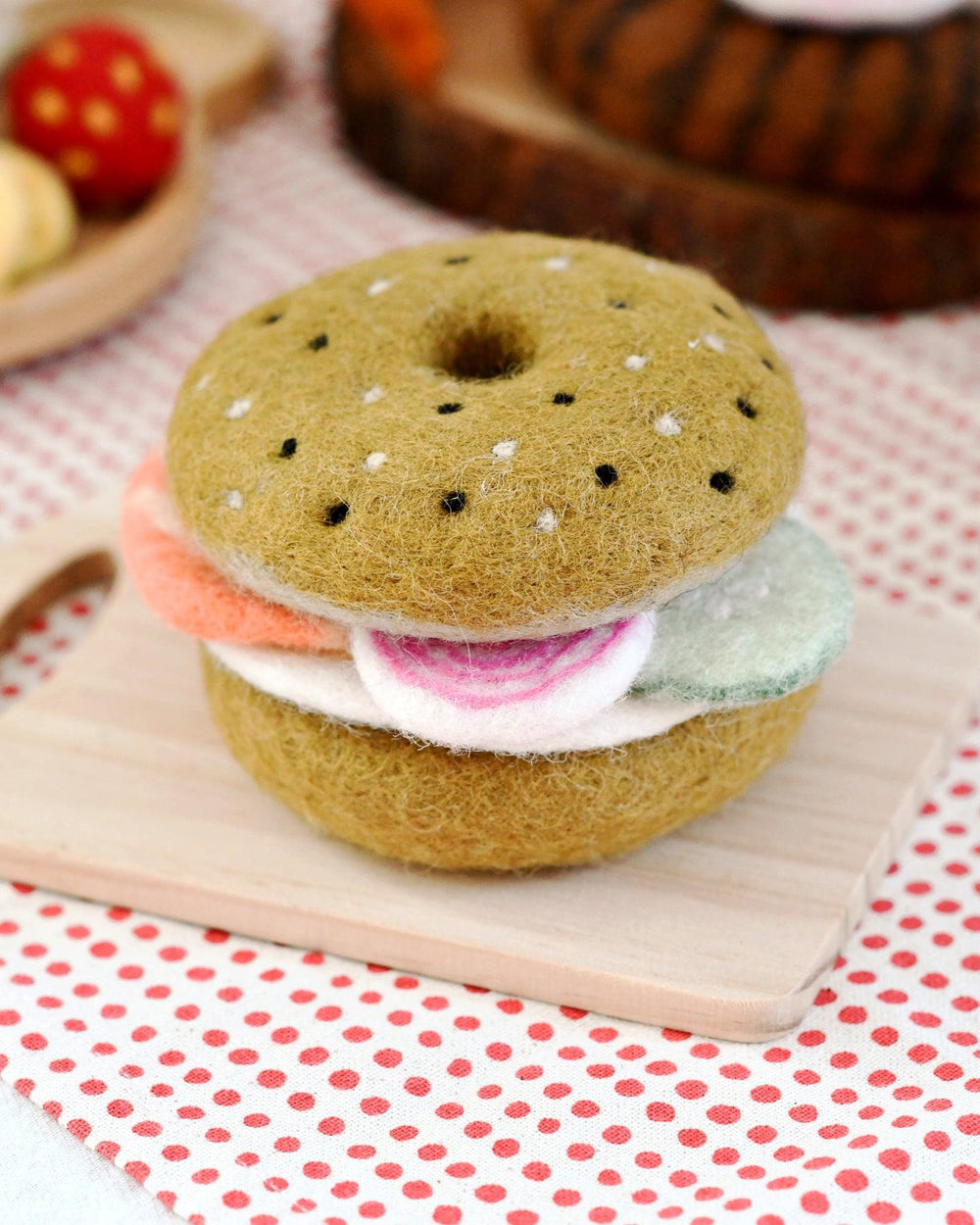 Felt Bagel Stack Play Food Set | Tara Treasures | Tara Treasures