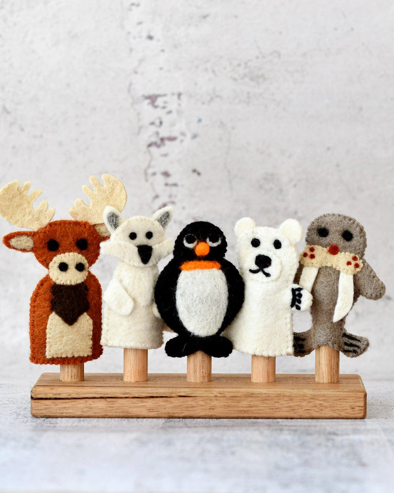 Polar Animals (Arctic and Antartica) - Finger Puppet Set | Tara Treasures