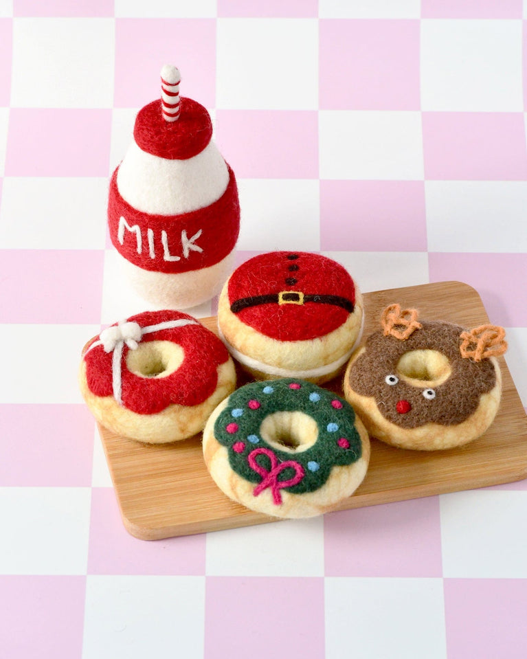 Magical Christmas Play Food Set - Santa's Milk and 4 Christmas Donuts ...