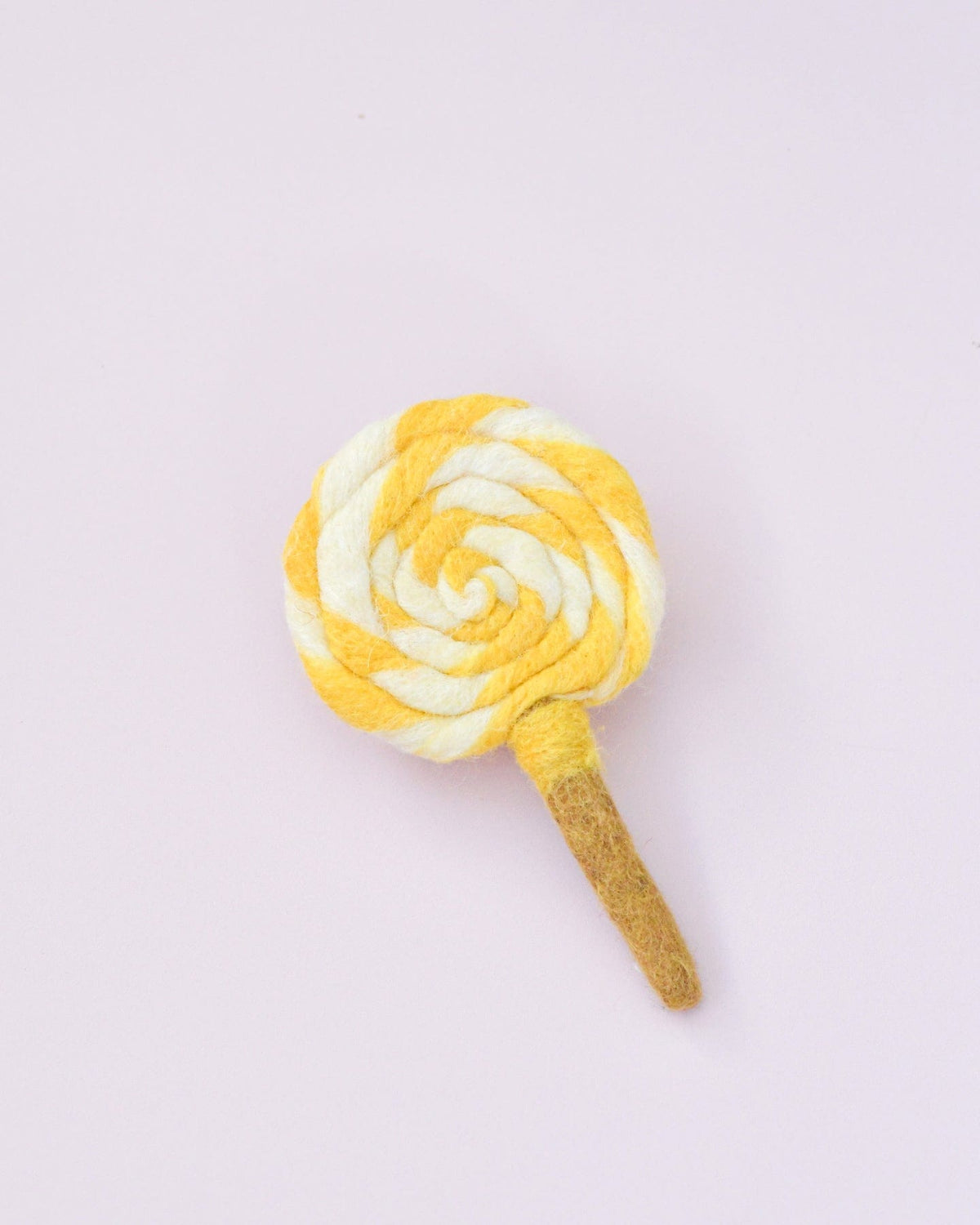 Felt Yellow and White Swirl Lollipop – Tara Treasures