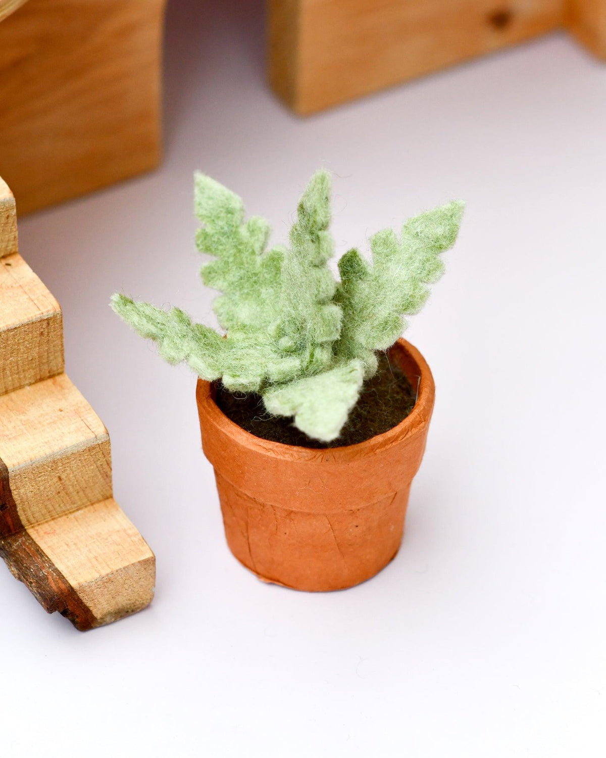 Felt Silver Fern with Lokta Paper Pot | Tara Treasures | Tara Treasures