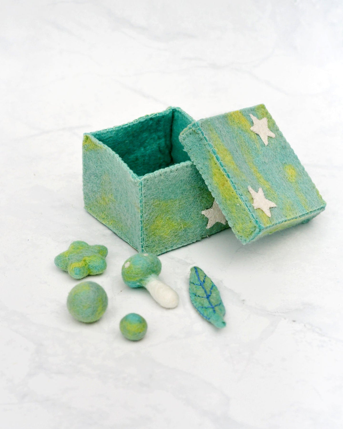 Felt Mint Blue Magic Box with Small Parts – Tara Treasures