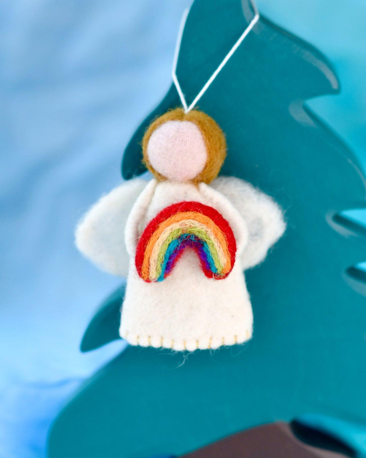 Felt Waldorf Diversity Angel with Rainbow - Light Brown Hair | Tara ...