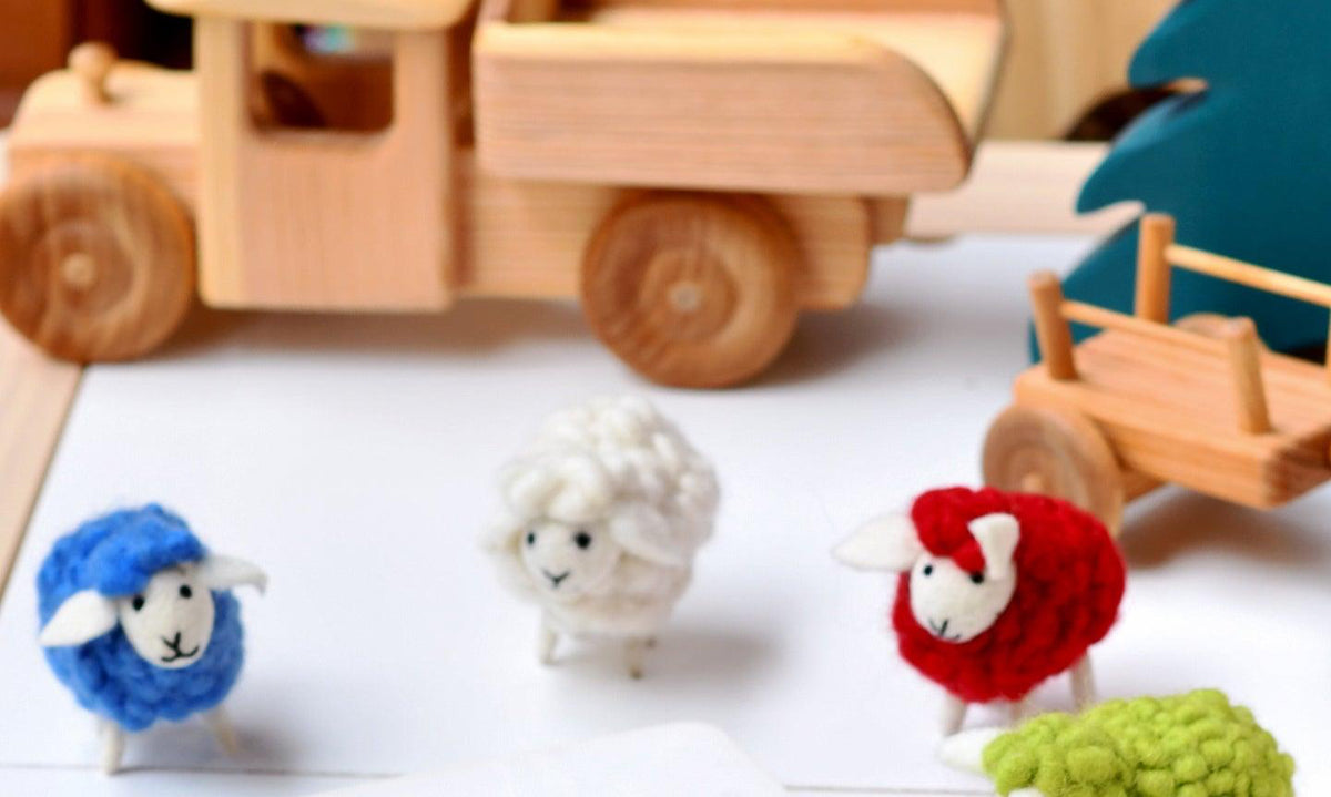 Felt Blue Sheep Toy – Tara Treasures