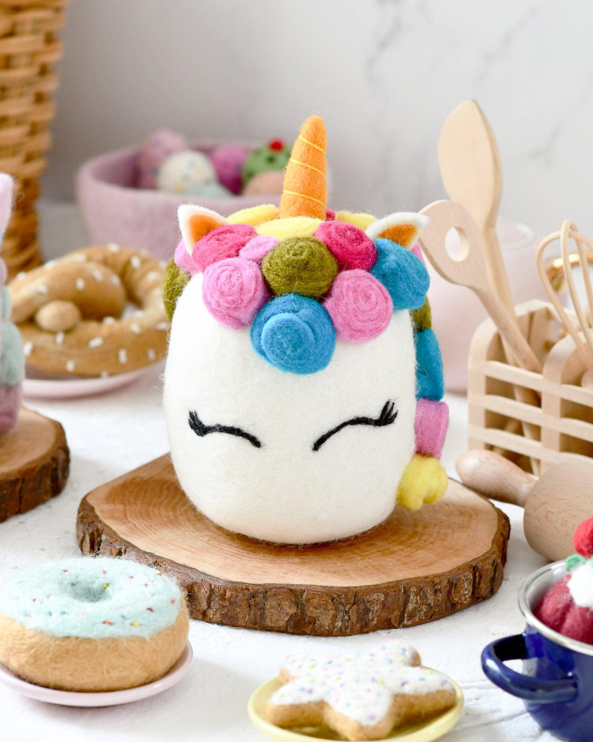 Felt Unicorn Cake in Bright Colours | Tara Treasures