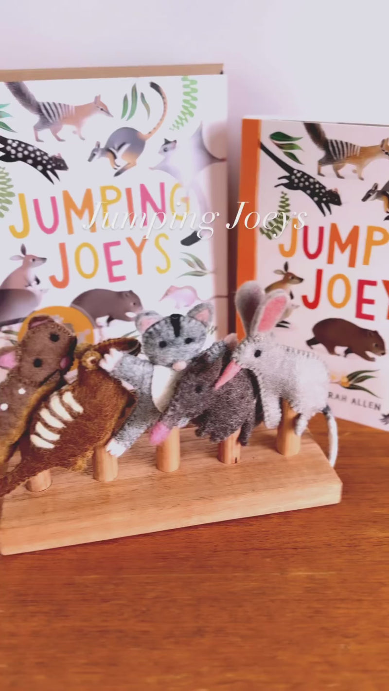 Jumping Joeys Finger Puppets and Book Set by Sarah Allen | Tara Treasures