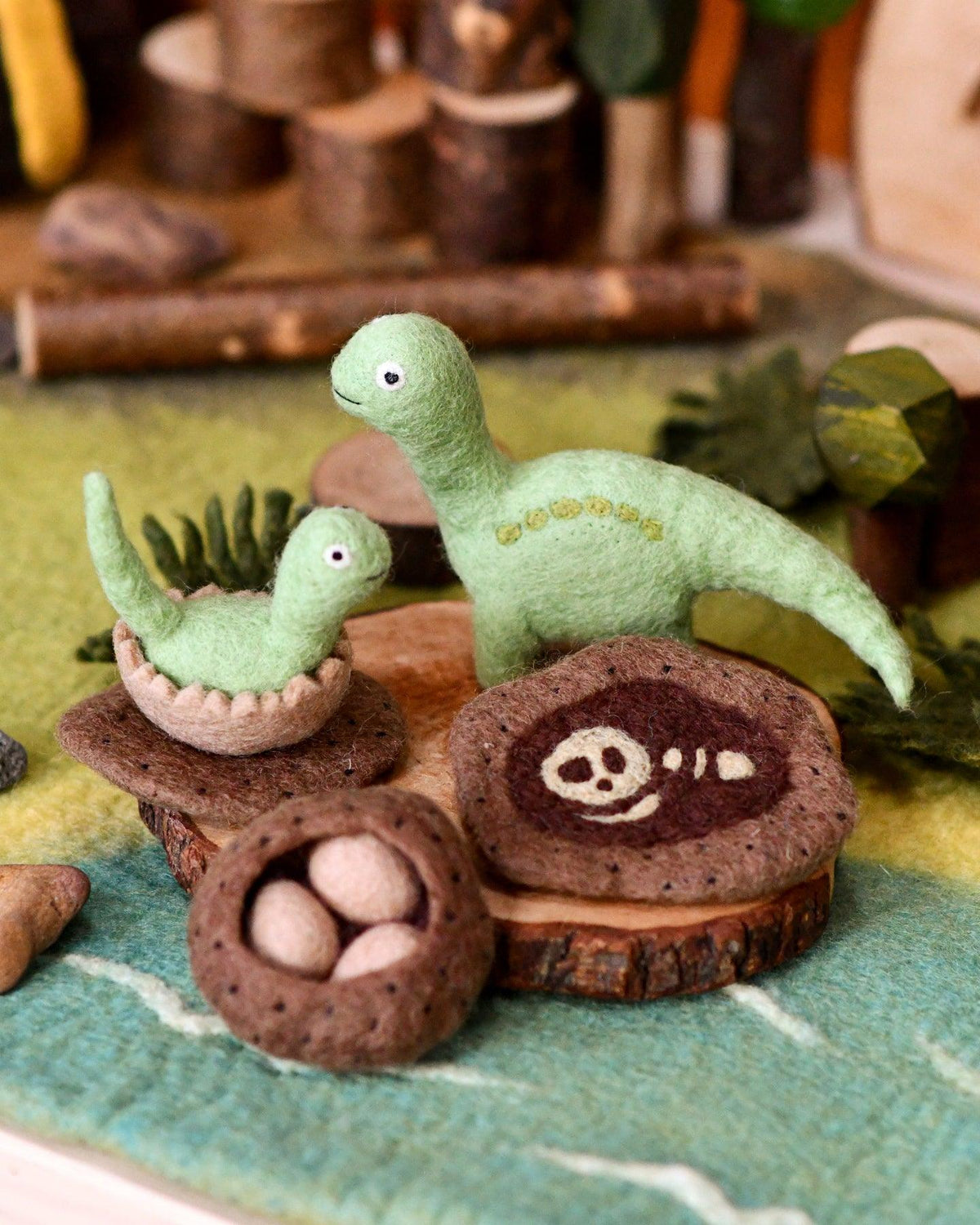 Felt Life Stages of a Dinosaur Brontosaurus | Tara Treasures