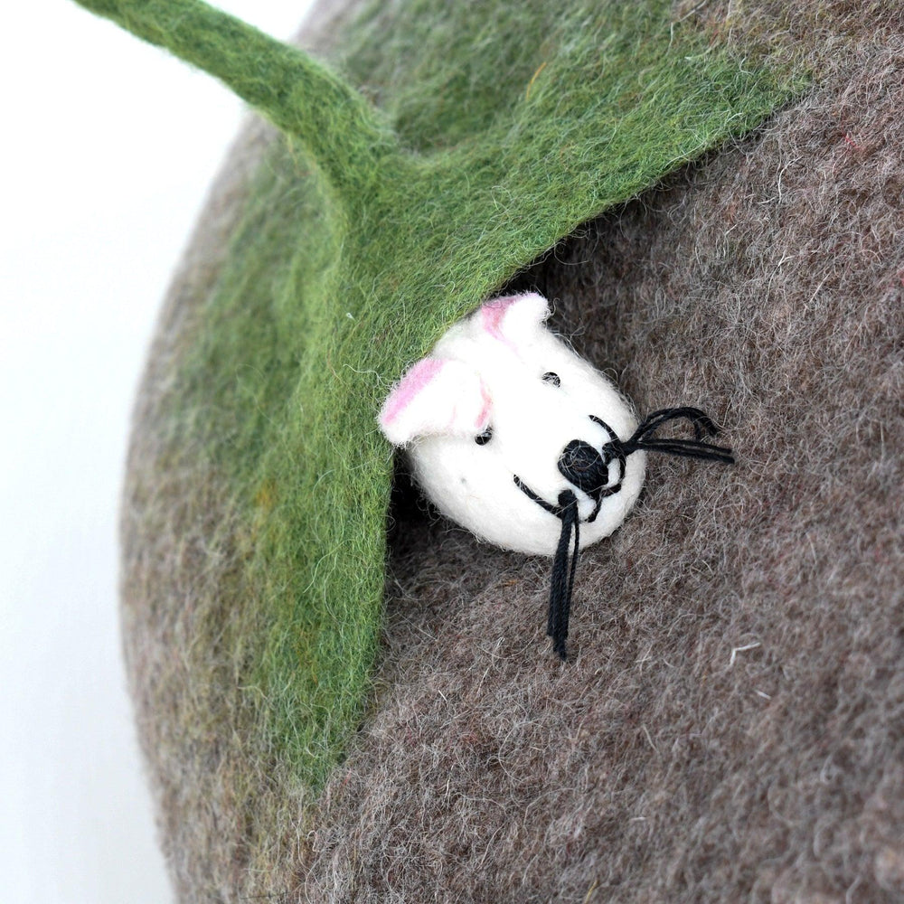 Toadstool Cat Cave with Mouse Toy | Tara Treasures | Tara Treasures