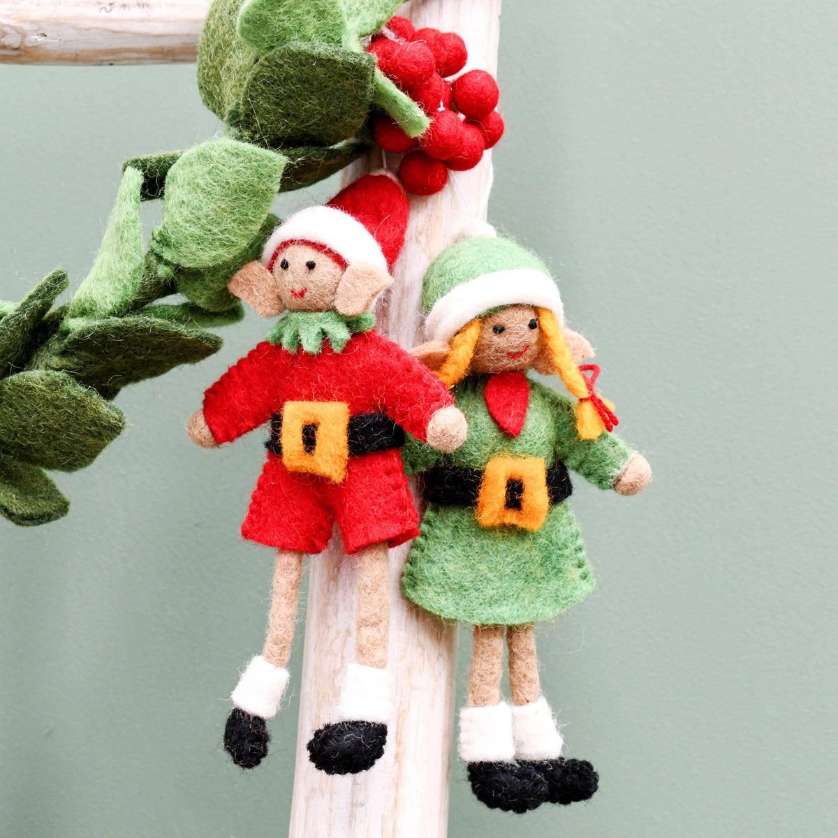 Felt Christmas Elves (Pair) | Tara Treasures US