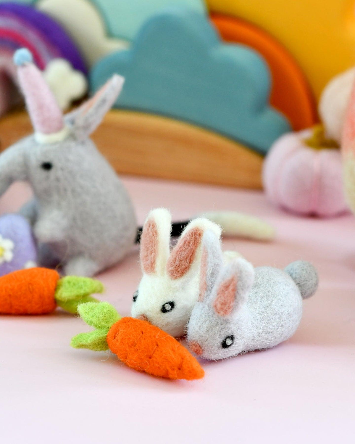 Felt Rabbits - 3 Rabbits – Tara Treasures