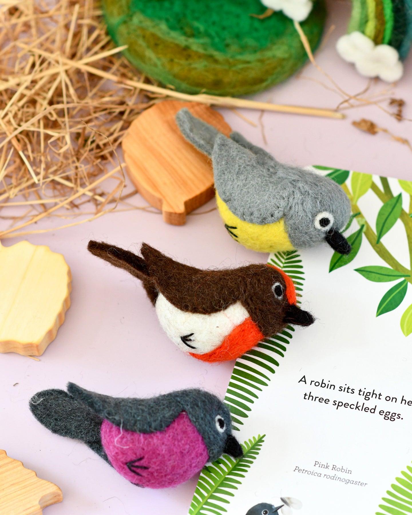 Felt Australian Robins - Set of 3 Robins | Tara Treasures
