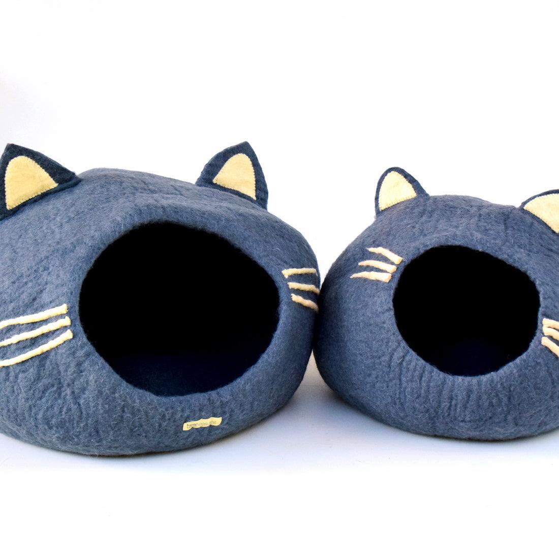Large Cat Cave - Cat Head Dark Grey | Tara Treasures