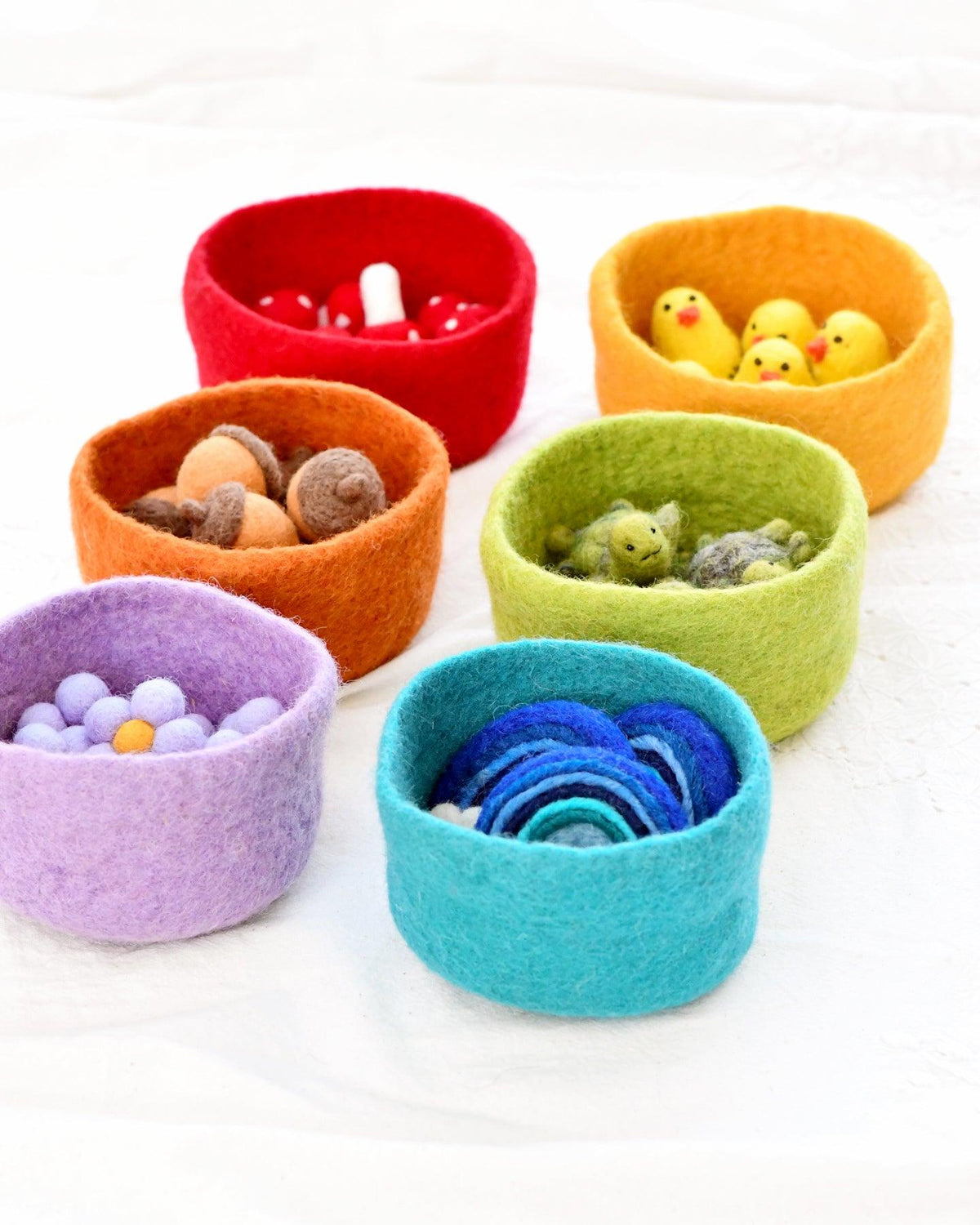 Felt Big Colourful Bowls - Set of 6 – Tara Treasures