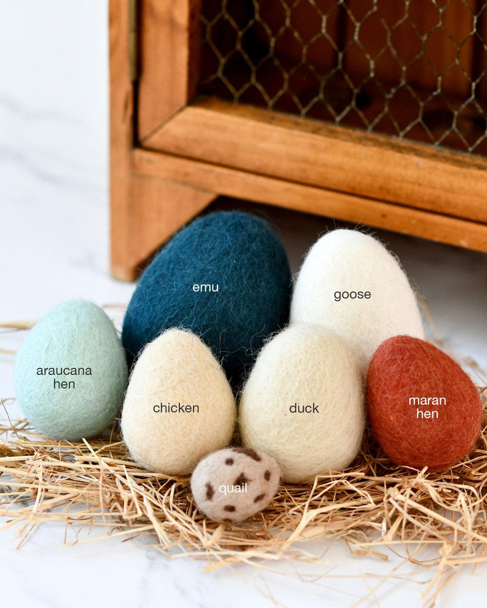 Felt Eggs (7 types of poultry eggs) | Tara Treasures