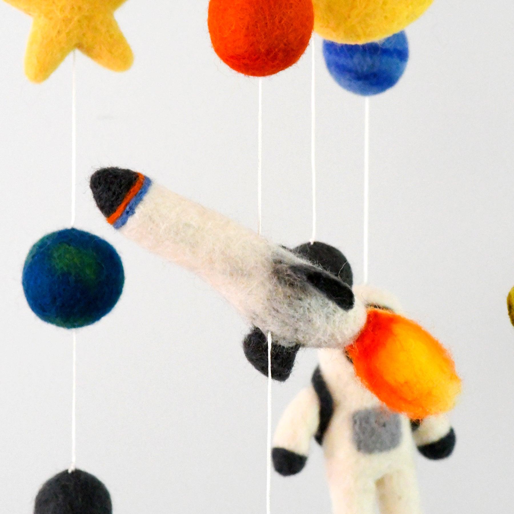 Baby Cot Mobile - Outer Space, Rocket and Astronaut | Tara Treasures