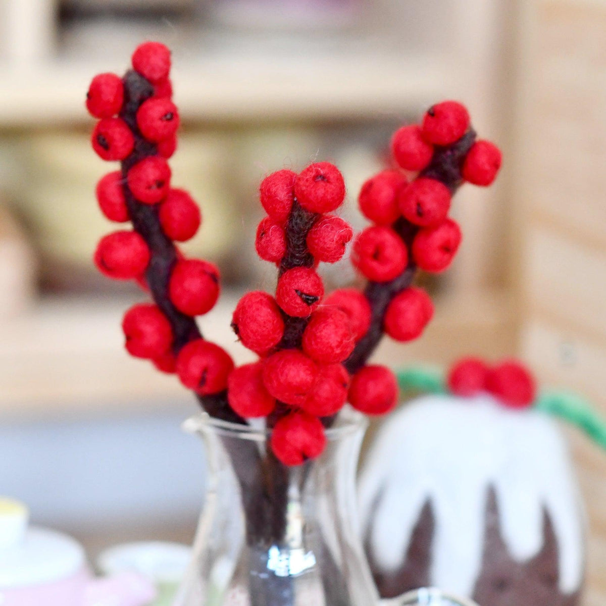 Felt Red Winter Berry Stems (Set of 3) – Tara Treasures