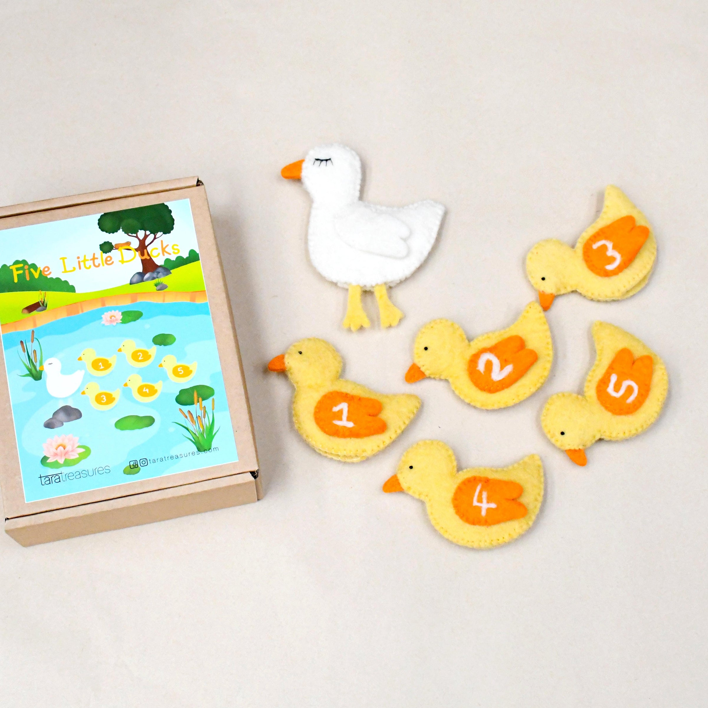 Five Little Ducks, Finger Puppet Set | Tara Treasures | Tara Treasures
