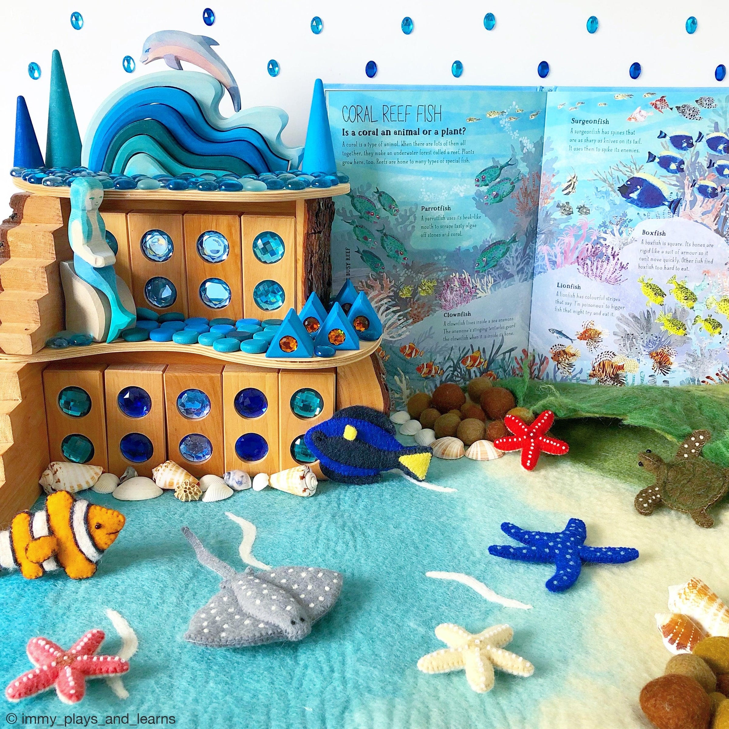 Large Sea and Rockpool Play Mat Playscape | Tara Treasures | Tara Treasures
