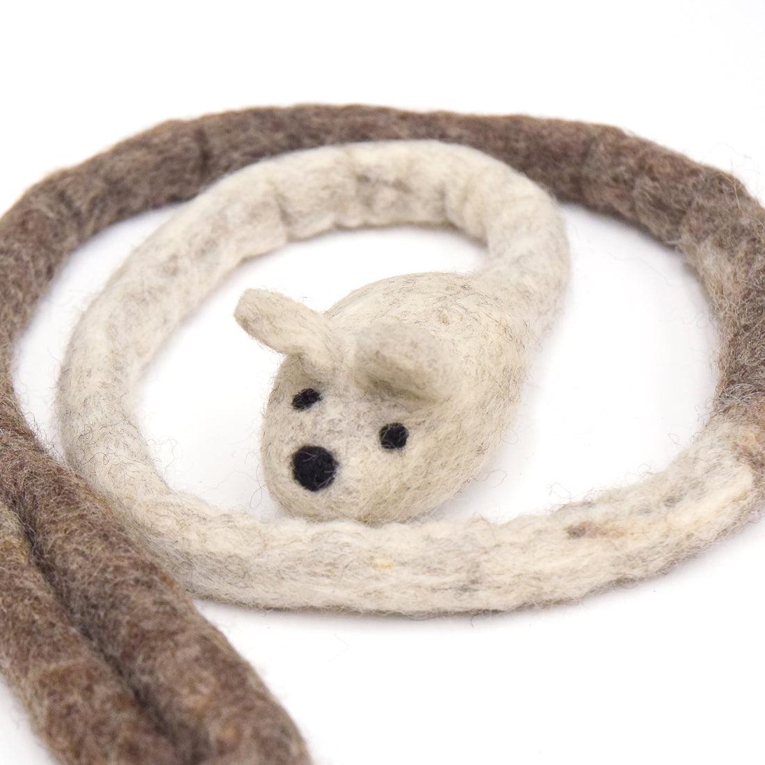 Felt Mouse Teaser Cat Toy - Grey | Tara Treasures
