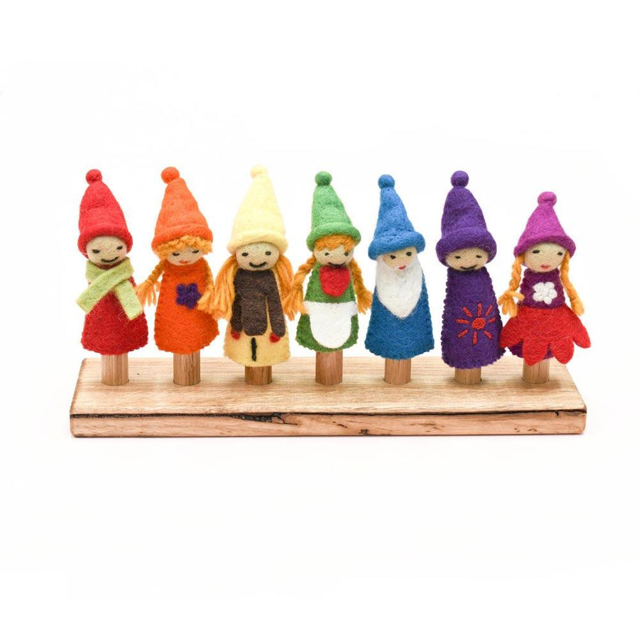 Rainbow Colourful Gnomes Finger Puppet Set | Tara Treasures